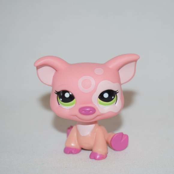 Littlest Pet Shop | Toys | 208 Hasbro Lps Pink Piggy With Green Eyes ...